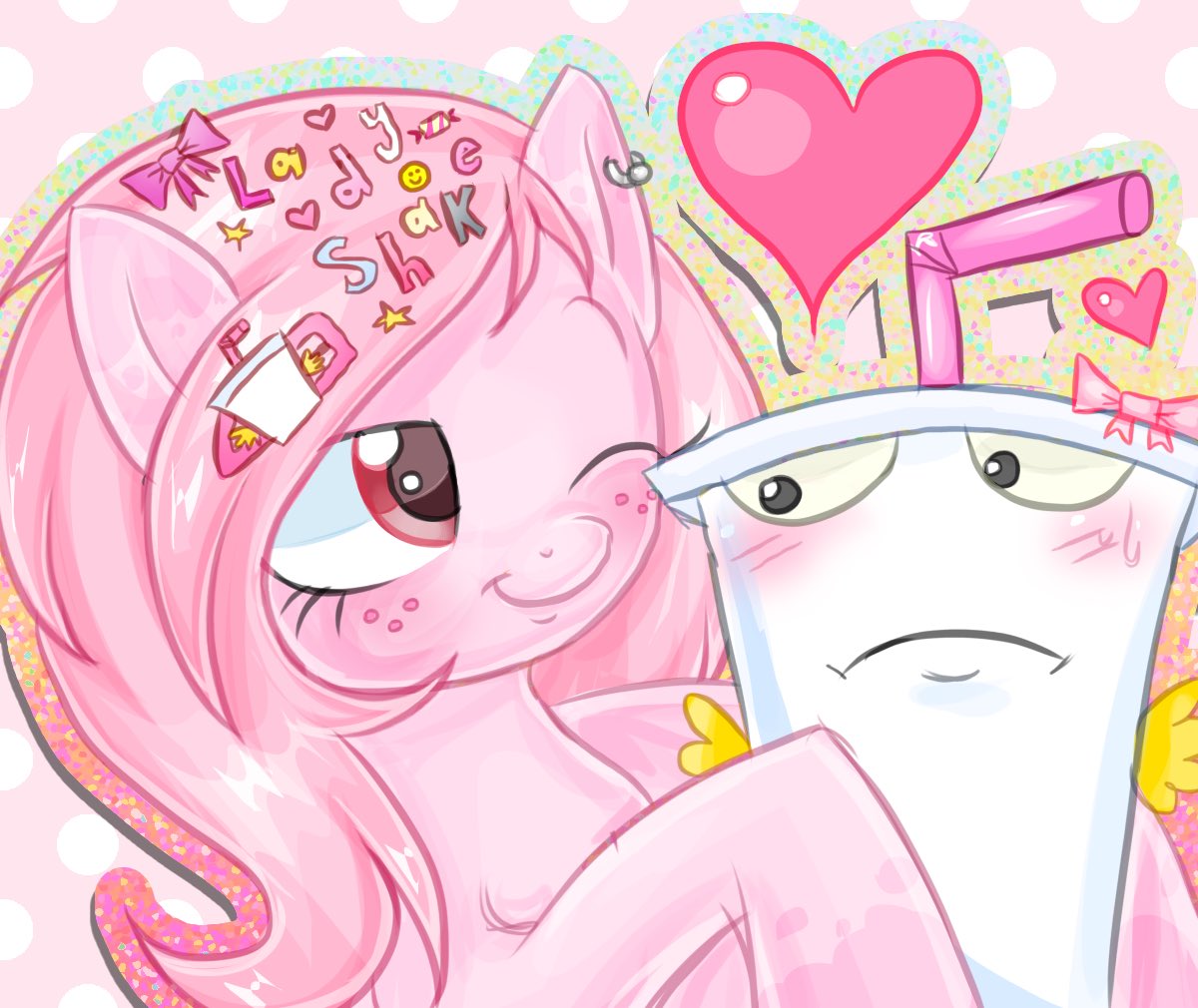 #3615581 - safe, artist:manglegirllol, oc, oc:lady shake, pony, aqua ...