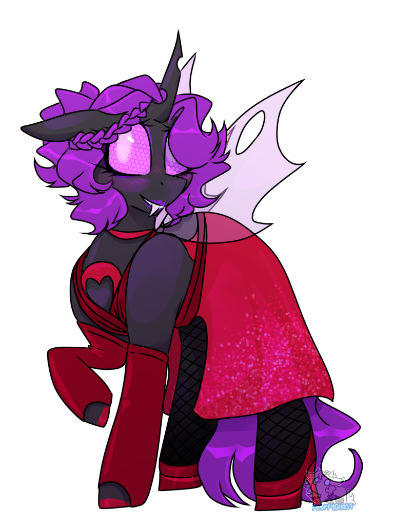 #3621939 - safe, artist:fluffyghost, oc, oc only, oc:tlas ii, changeling, crossdressing, dressup ...