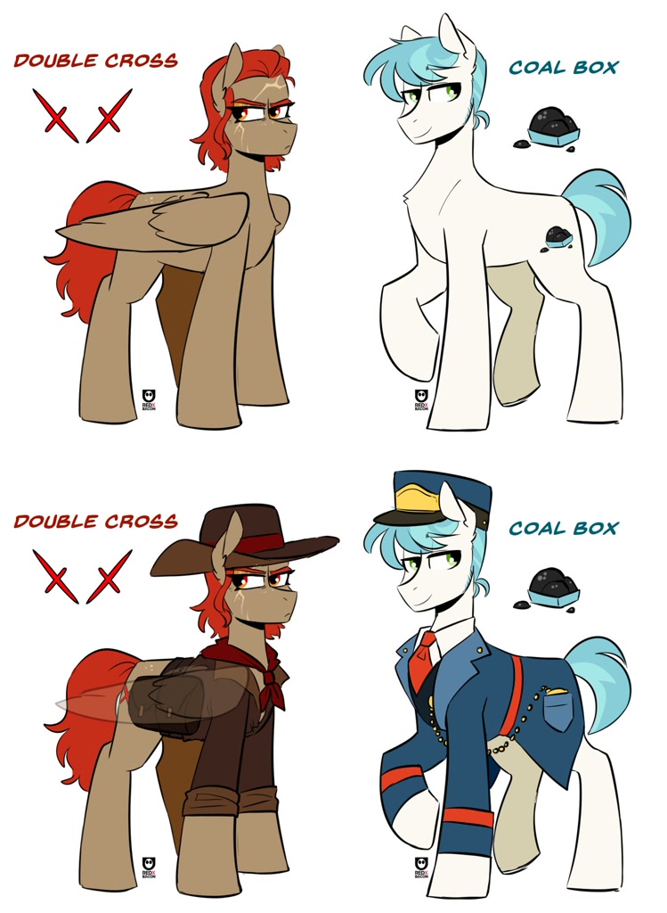 #3624591 - safe, artist:redxbacon, oc, oc only, oc:coal box, oc:double ...