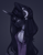 Size: 1950x2500 | Tagged: safe, artist:avroras_world, oc, oc only, pony, unicorn, chest fluff, curved horn, eyes closed, female, horn, mare, solo
