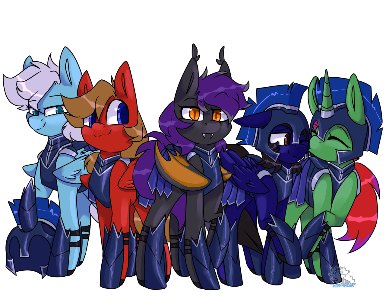 #3630252 - safe, artist:fluffyghost, oc, oc only, oc:book binder, oc:ice blossom, oc:night flash ...