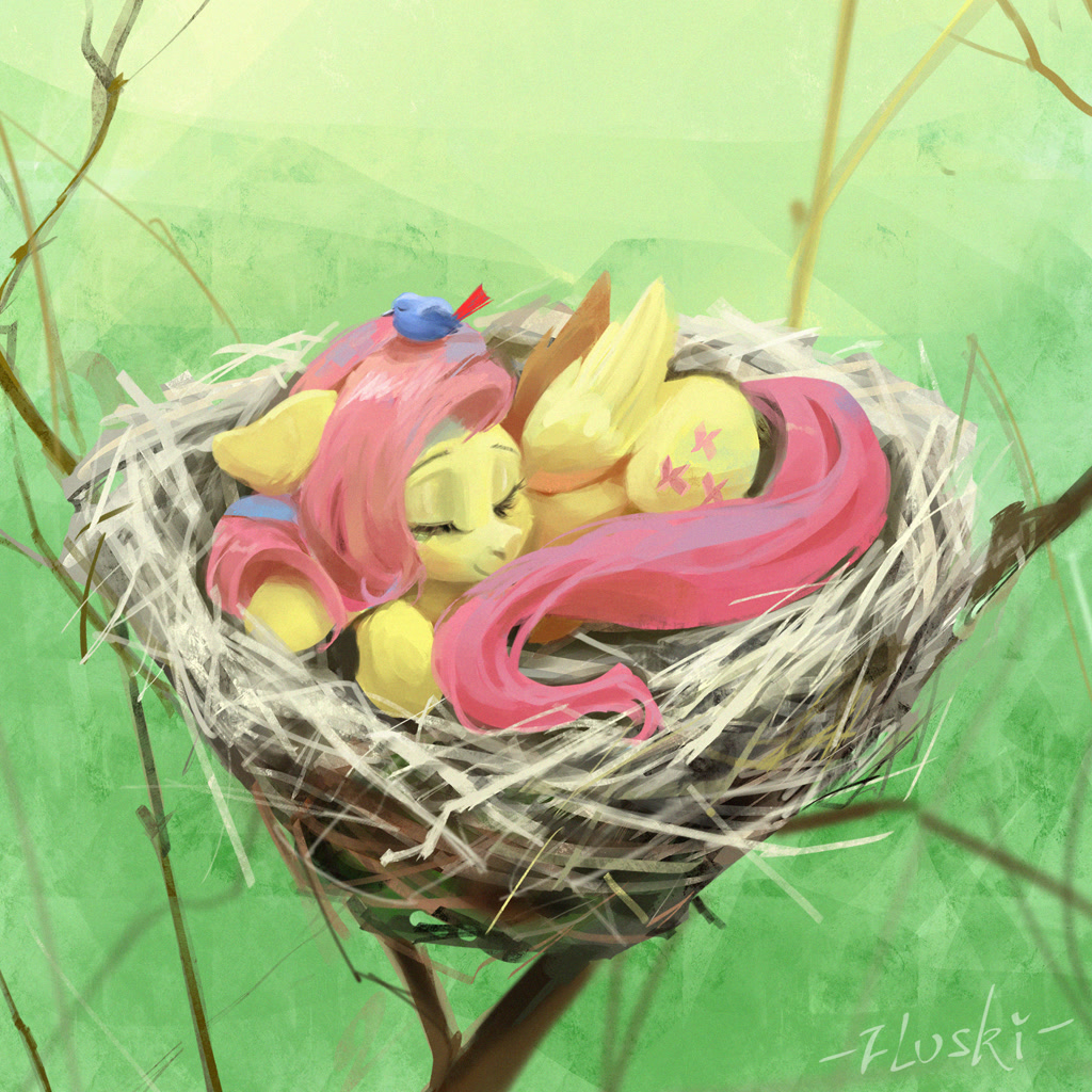 #3638502 - safe, artist:flvski, part of a set, fluttershy, bird, pegasus, pony, g4, behaving ...