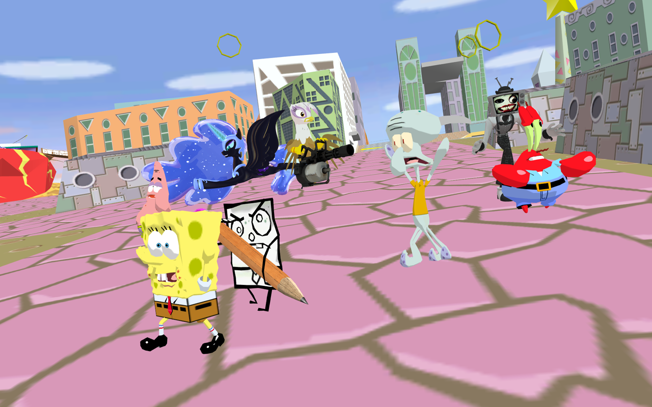 #3633866 - safe, artist:puzzlshield2, gilda, nightmare moon, alicorn ...