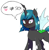 Size: 1000x1024 | Tagged: safe, artist:kkotnim, queen chrysalis, changeling, pony, g4, blushing, female, heart, simple background, solo, spread wings, text, thought bubble, white background, wingboner, wings, younger