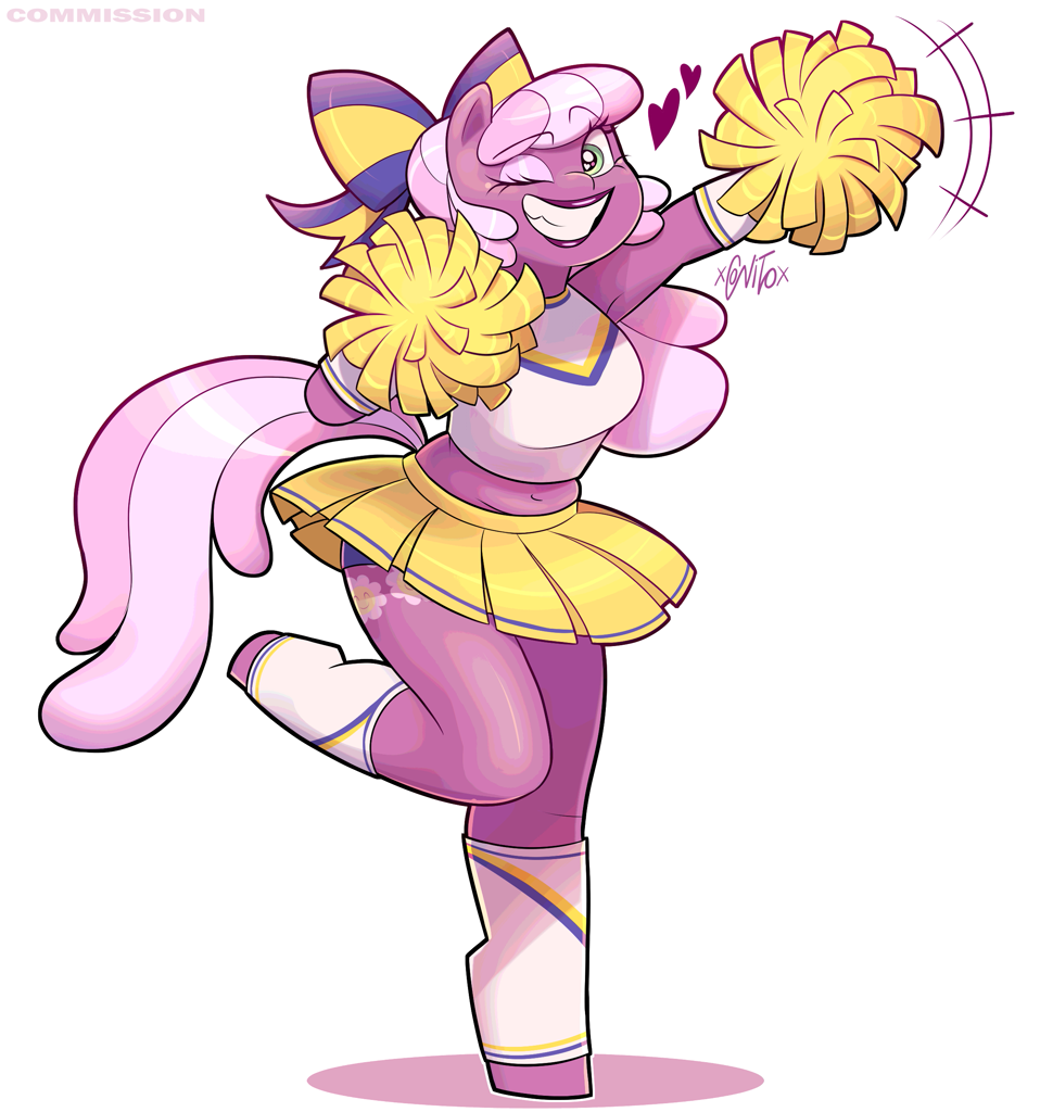 #3645700 - safe, alternate version, artist:xconito, cheerilee, earth pony, anthro, unguligrade ...