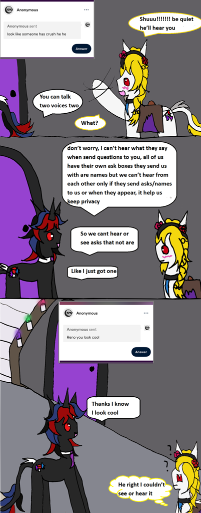 #3647065 - safe, artist:ask-luciavampire, oc, oc only, oc:mayu viola, oc:reno oreo, pony, undead ...