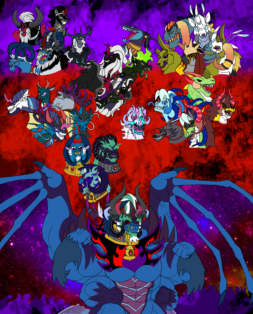 #3649206 - safe, artist:melspyrose1998, artist:zetikoopa, ahuizotl ...