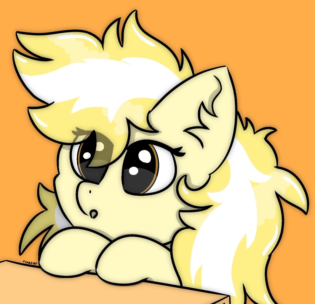 #3634367 - safe, artist:floafier, oc, oc only, oc:lemon slushie, earth pony, pony, hoofs on ...