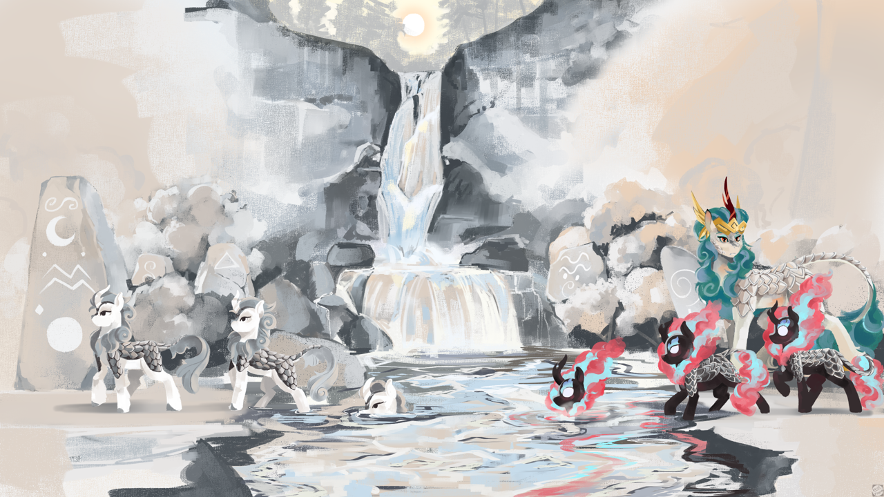 #3669041 - safe, artist:krapinkaius, rain shine, kirin, nirik, g4 ...