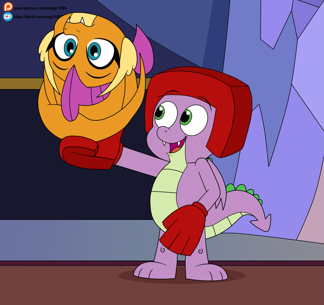 #3679001 - safe, artist:eagc7, smolder, spike, dragon, g4, dragoness ...