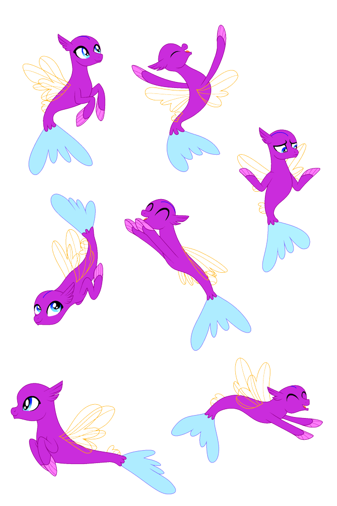 #3670985 - safe, artist:kharmacal, seapony, ^^, base, blue eyes ...