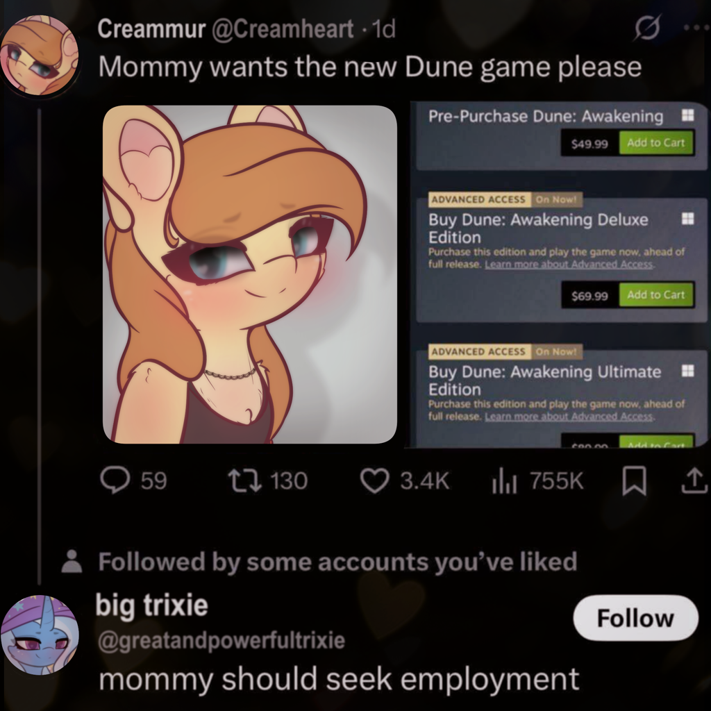 #3672713 - safe, artist:sodapop sprays, trixie, oc, oc:cream heart, earth pony, pony, unicorn ...