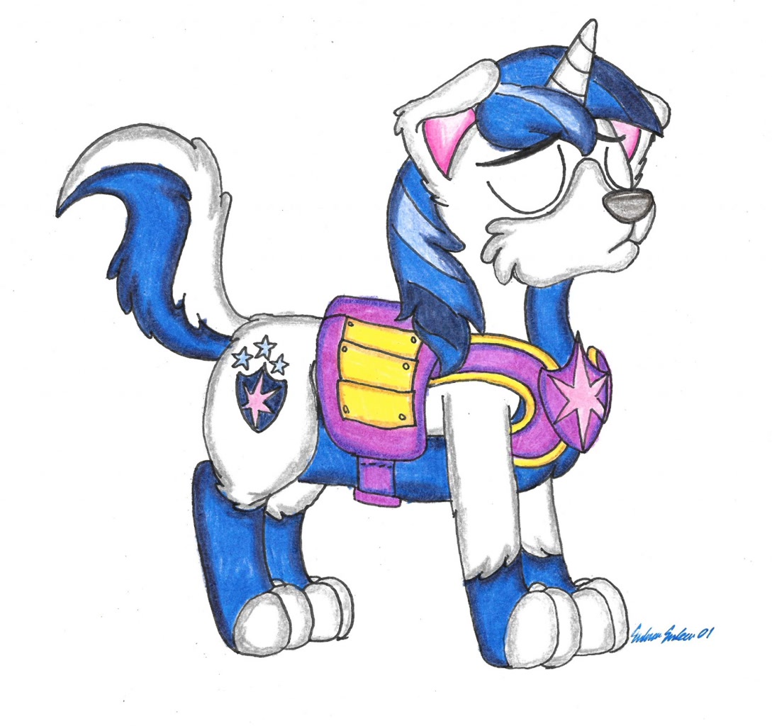 #3839323 - safe, artist:silversimba01, shining armor, dog, g4, armor ...