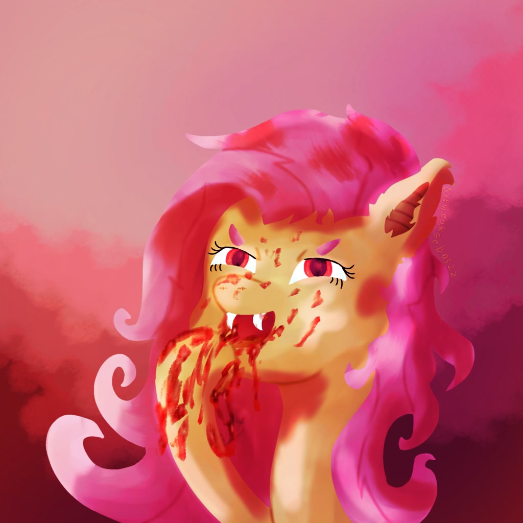 #3839647 - semi-grimdark, artist:unfandekirby, fluttershy, bat pony ...