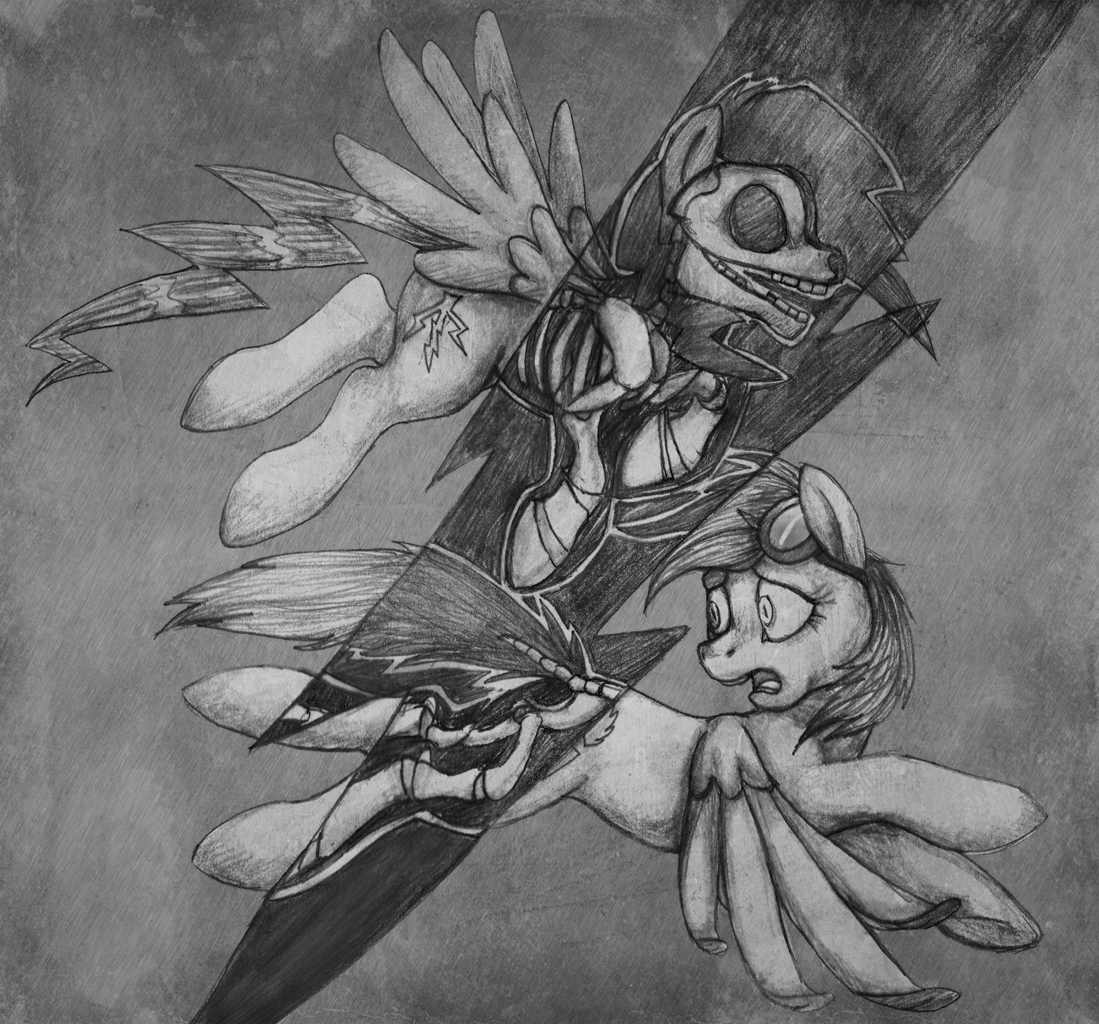 #3845955 - semi-grimdark, artist:aisu-isme, spitfire, oc, oc:blueball ...