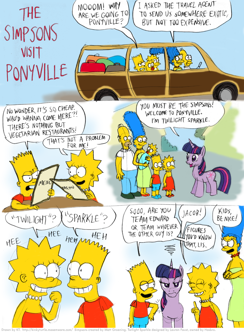 #127444 - safe, artist:kturtle, twilight sparkle, bart simpson, comic ...