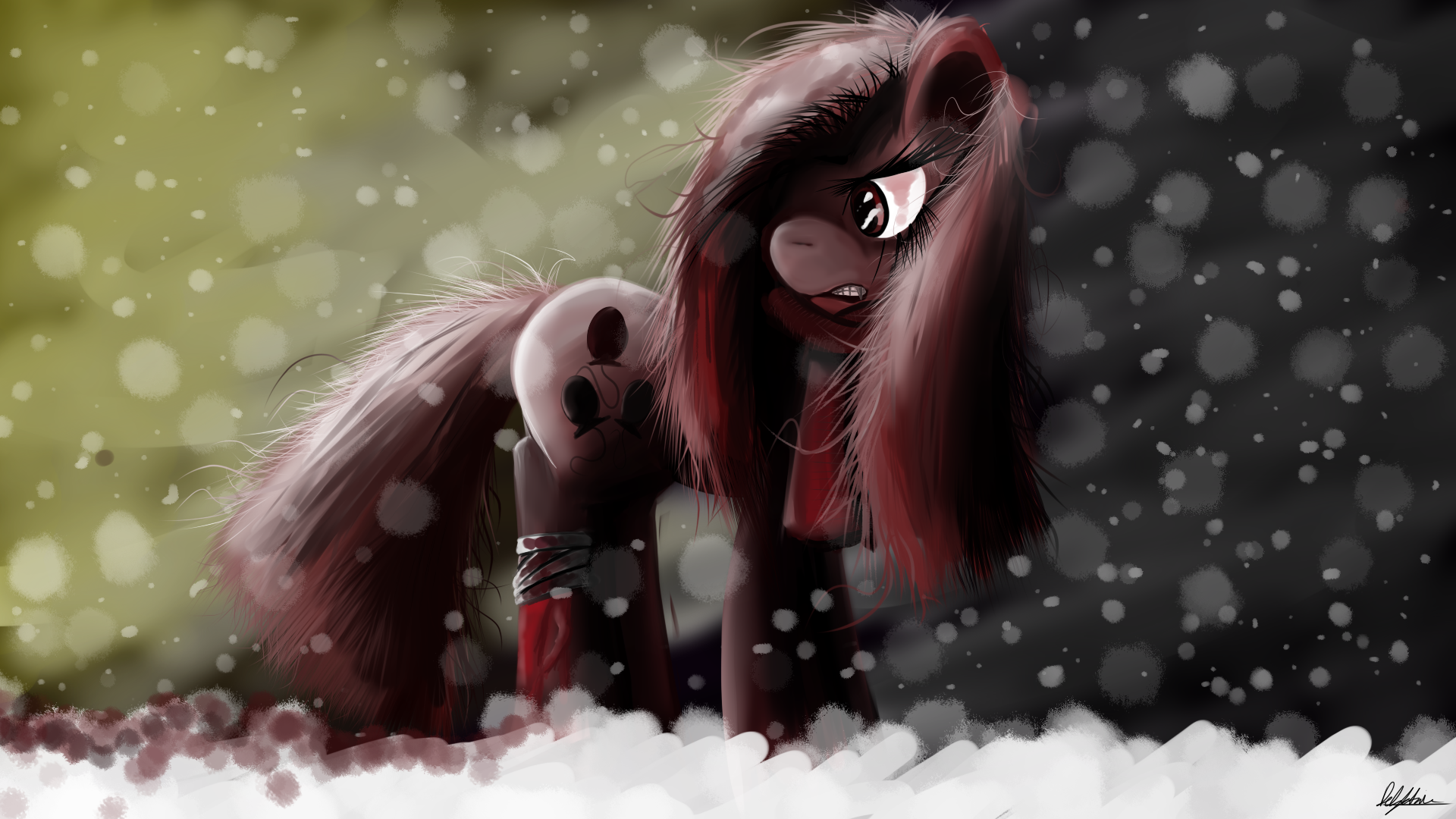 #134467 - grimdark, artist:timeforsp, pinkie pie, pony, bandage, blood ...