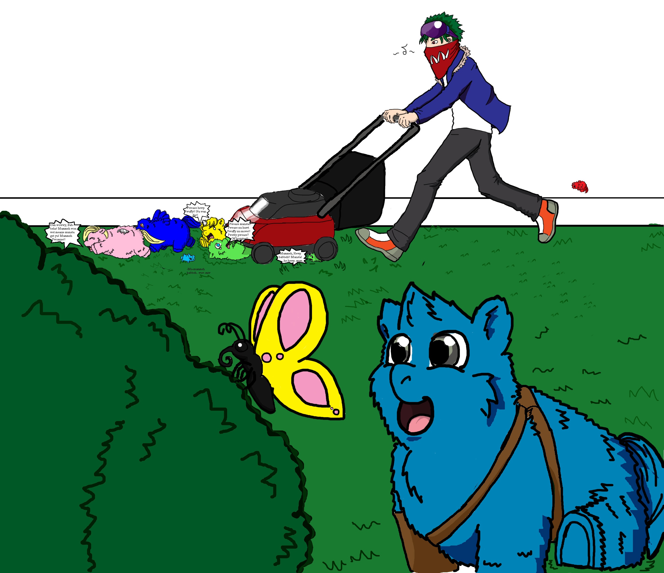 #112547 - grimdark, butterfly, fluffy pony, abuse, fluffy pony foals ...