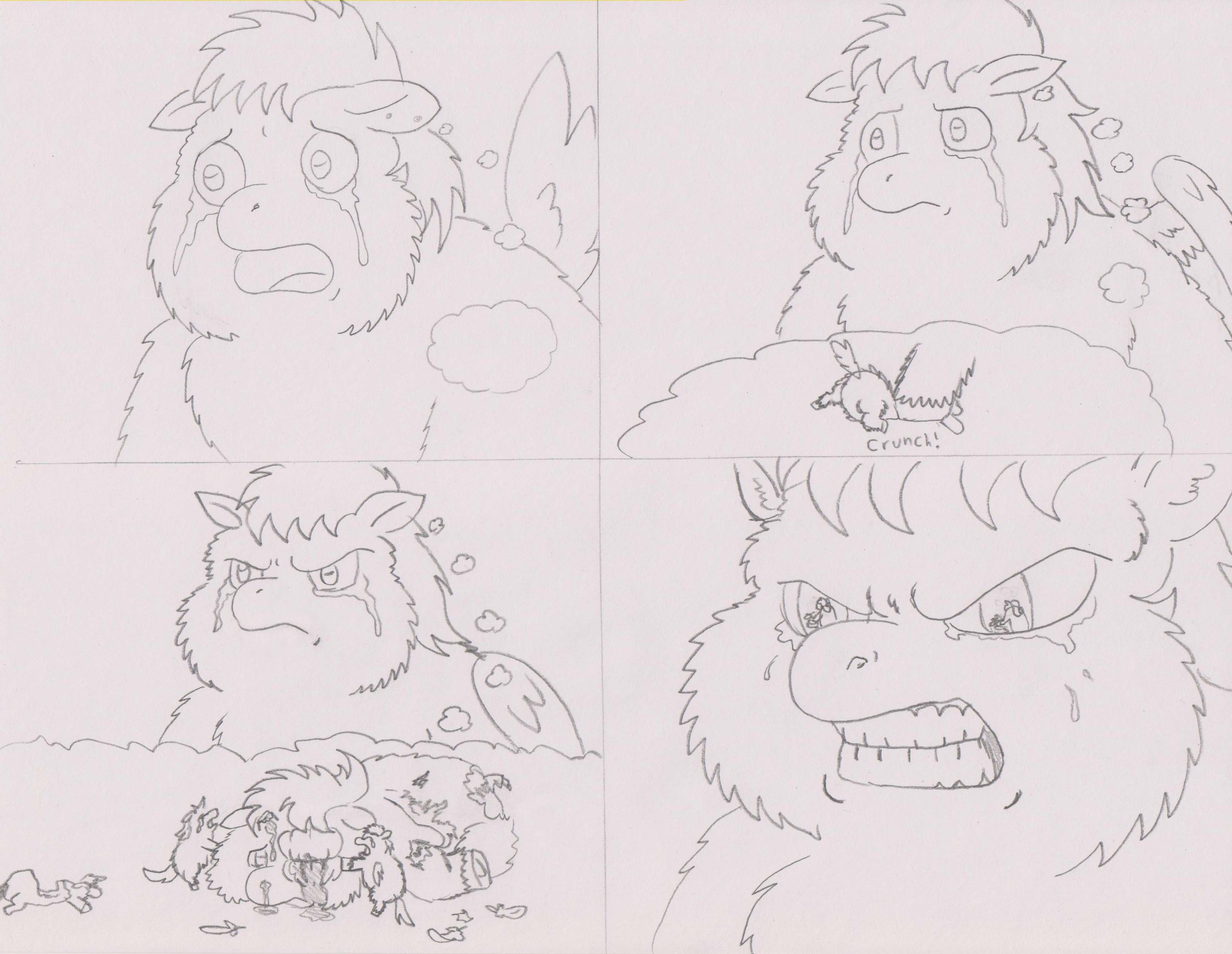 #115845 - grimdark, artist:santanon, fluffy pony, angry, blood, comic ...