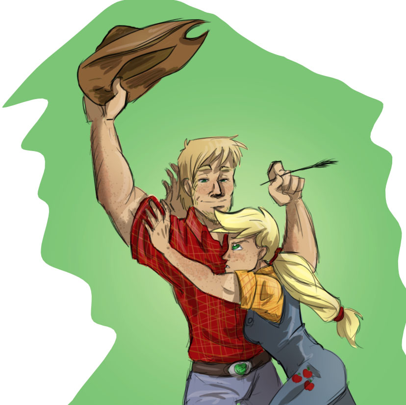 #118260 - safe, artist:mlpendlessnight, applejack, big macintosh, human ...