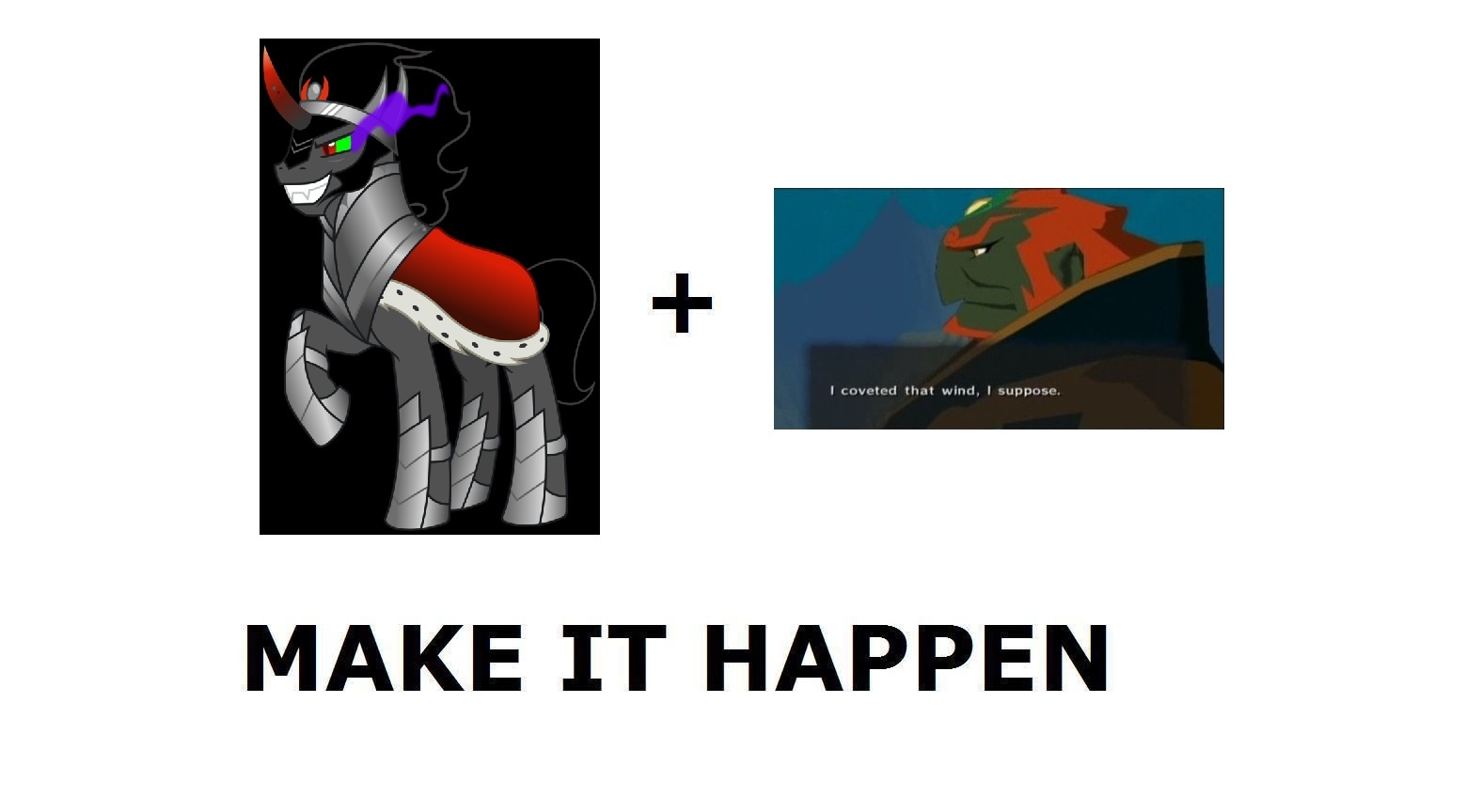 #148776 - safe, king sombra, all caps, crossover, exploitable meme ...