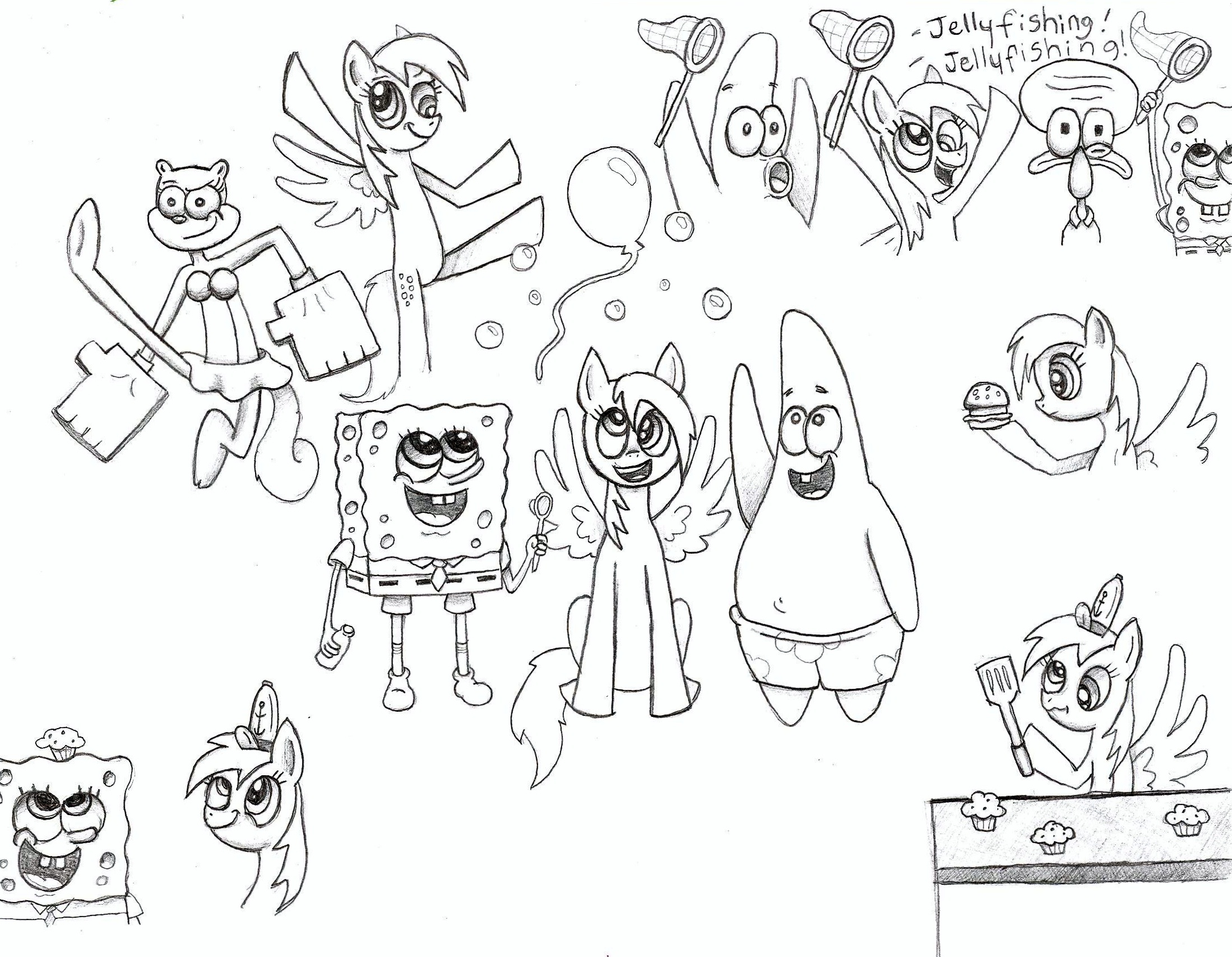 #165736 - artist:thecheeseburger, crossover, derpy hooves, dialogue ...