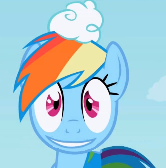 #144742 - safe, rainbow dash, cloud, inverted mouth, reaction image ...