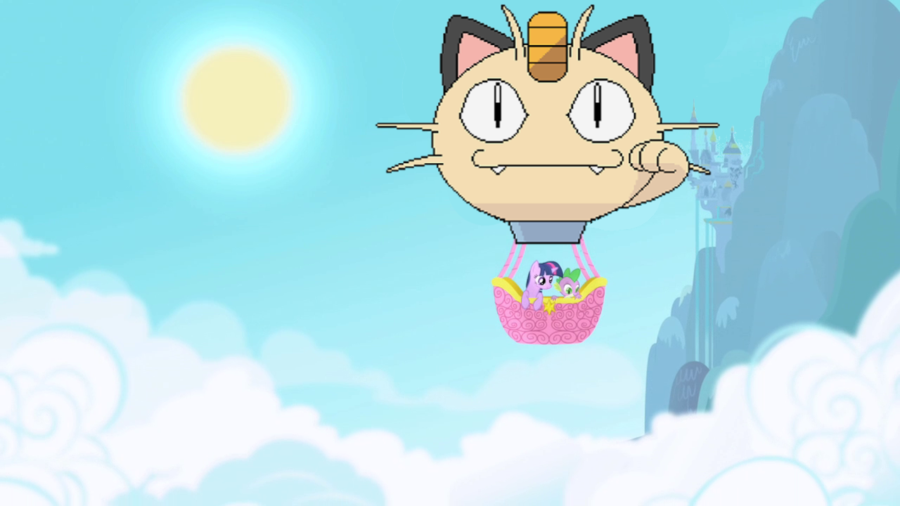 #168465 - balloon, crossover, meowth, meowth balloon, pokémon, safe ...