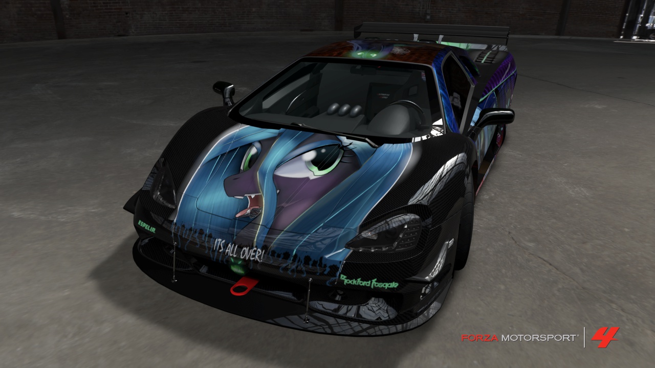 #179054 - safe, queen chrysalis, car, forza motorsport 4, itasha, ssc ...