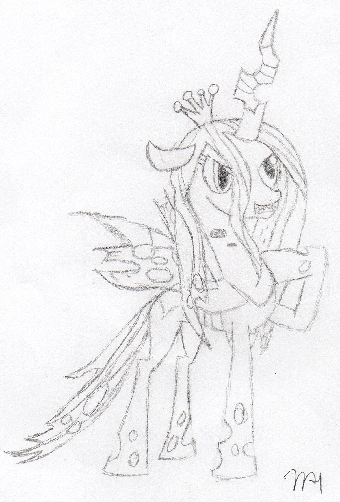 #190959 - safe, artist:fluffysnail, queen chrysalis, changeling ...