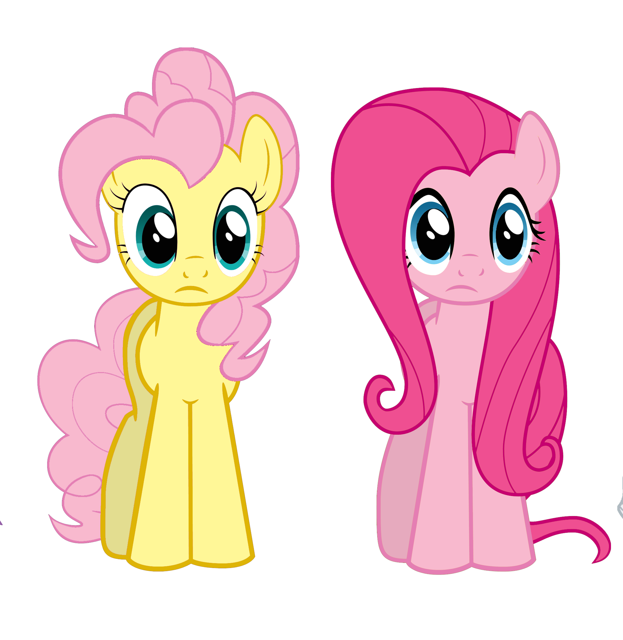 #194507 - safe, fluttershy, pinkie pie, palette swap, recolor, simple ...