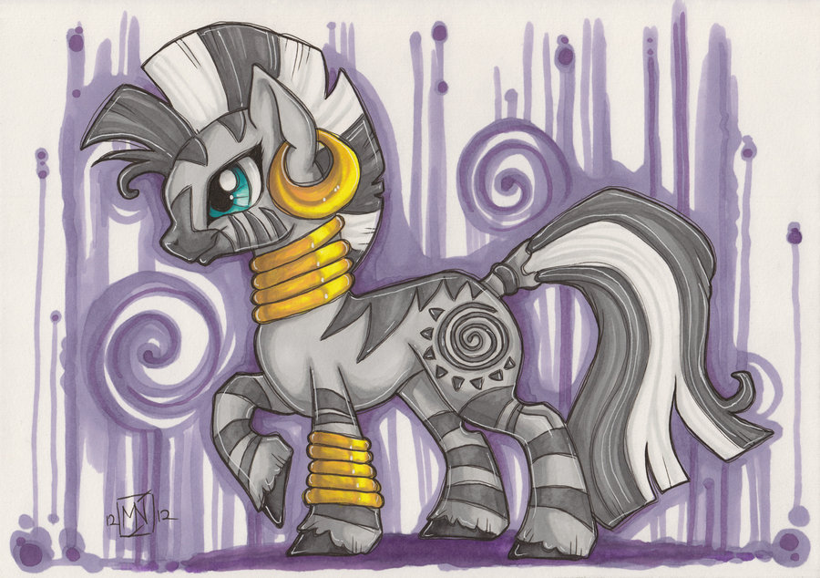 #173599 - safe, artist:kattvalk, zecora, zebra, traditional art ...