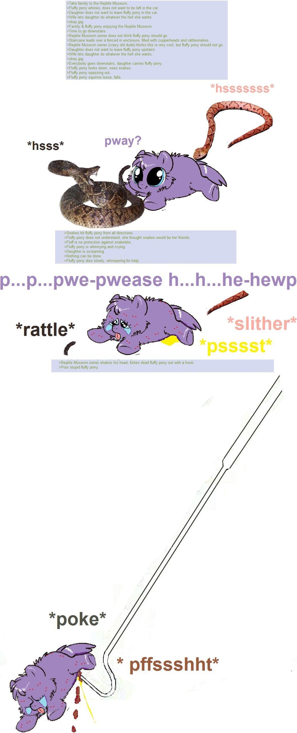 #15291 - grimdark, grotesque, edit, fluffy pony, snake, author:ginger ...