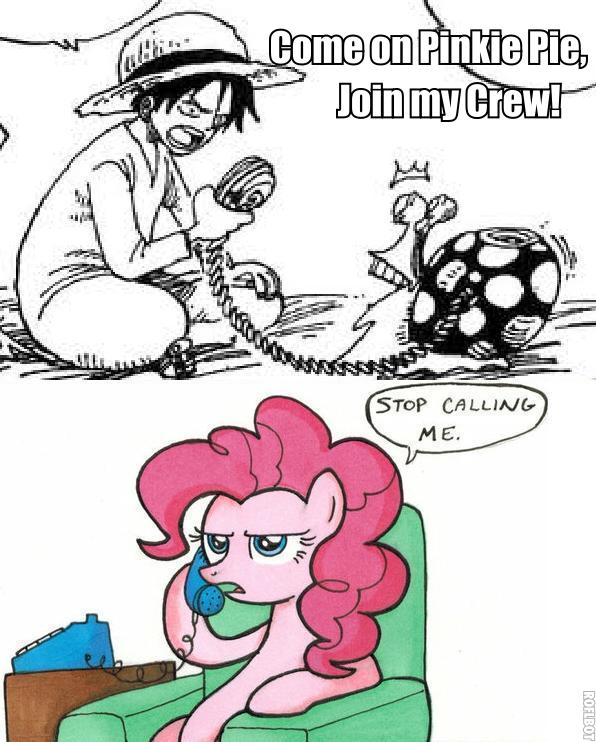 #25145 - safe, pinkie pie, g4, meme, monkey d. luffy, one piece, stop ...