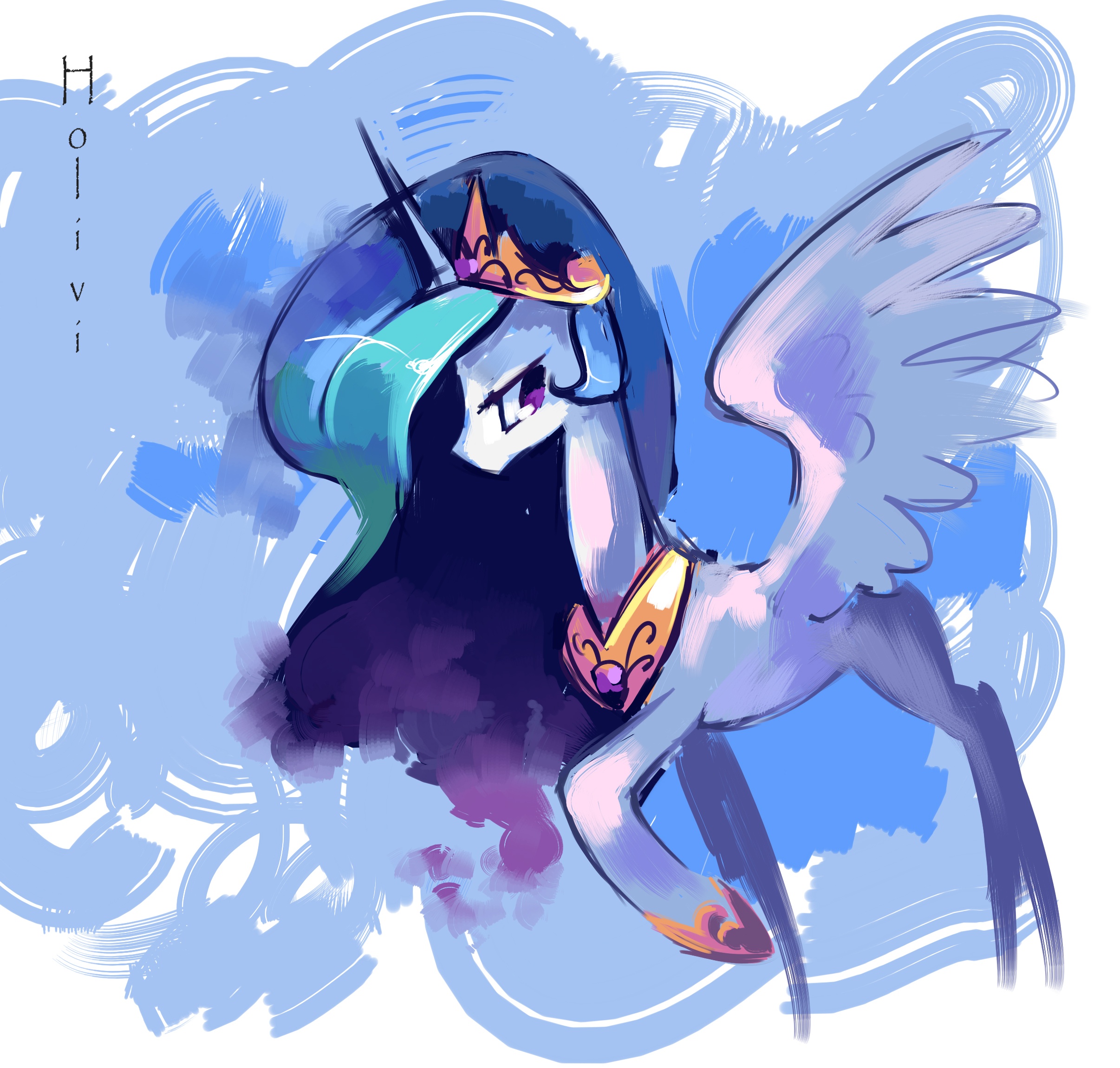 #4373 - safe, artist:holivi, princess celestia, alicorn, pony, g4 ...