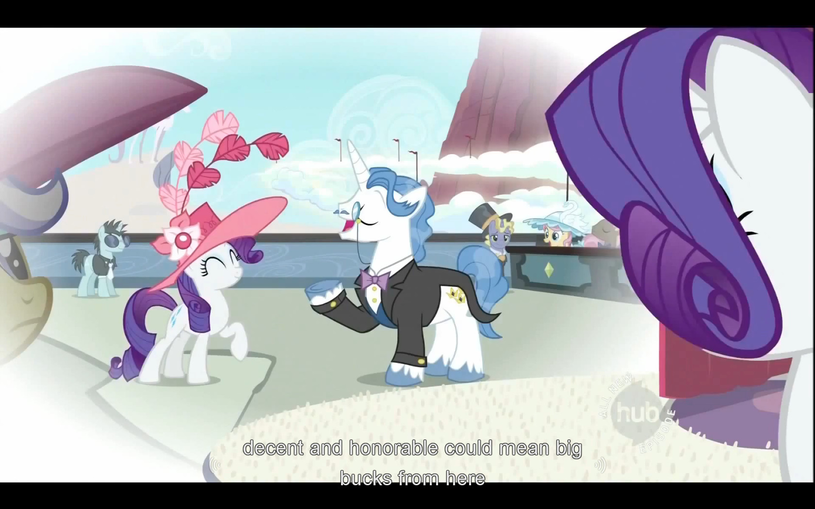 #38056 - safe, screencap, fancypants, neon lights, ponet, rarity ...