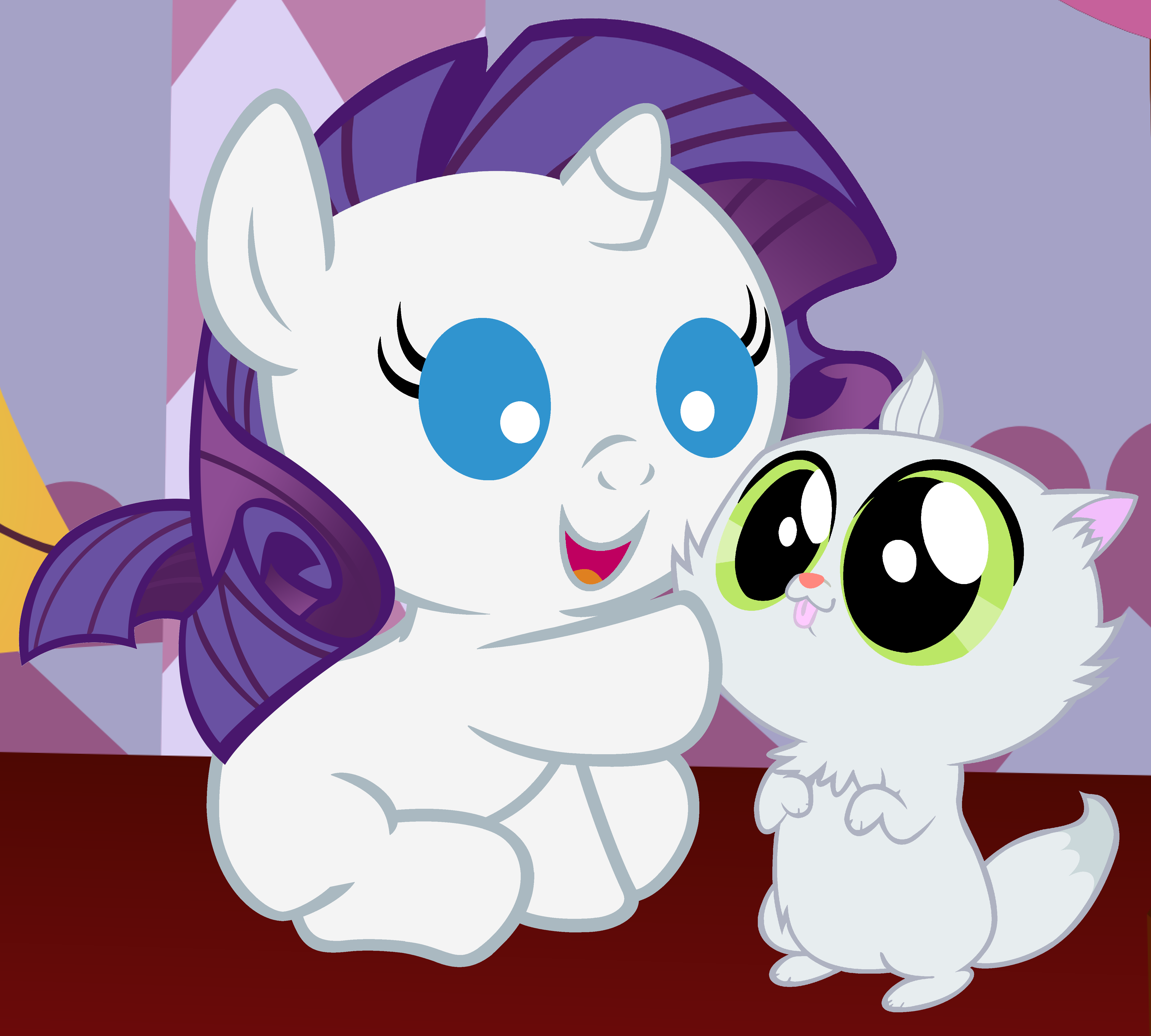 #63969 - safe, artist:beavernator, opalescence, rarity, cat, pony, :p ...