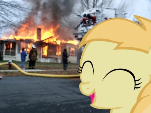 #83239 - safe, noi, g4, arson, disaster girl, evil laugh, filly, fire ...