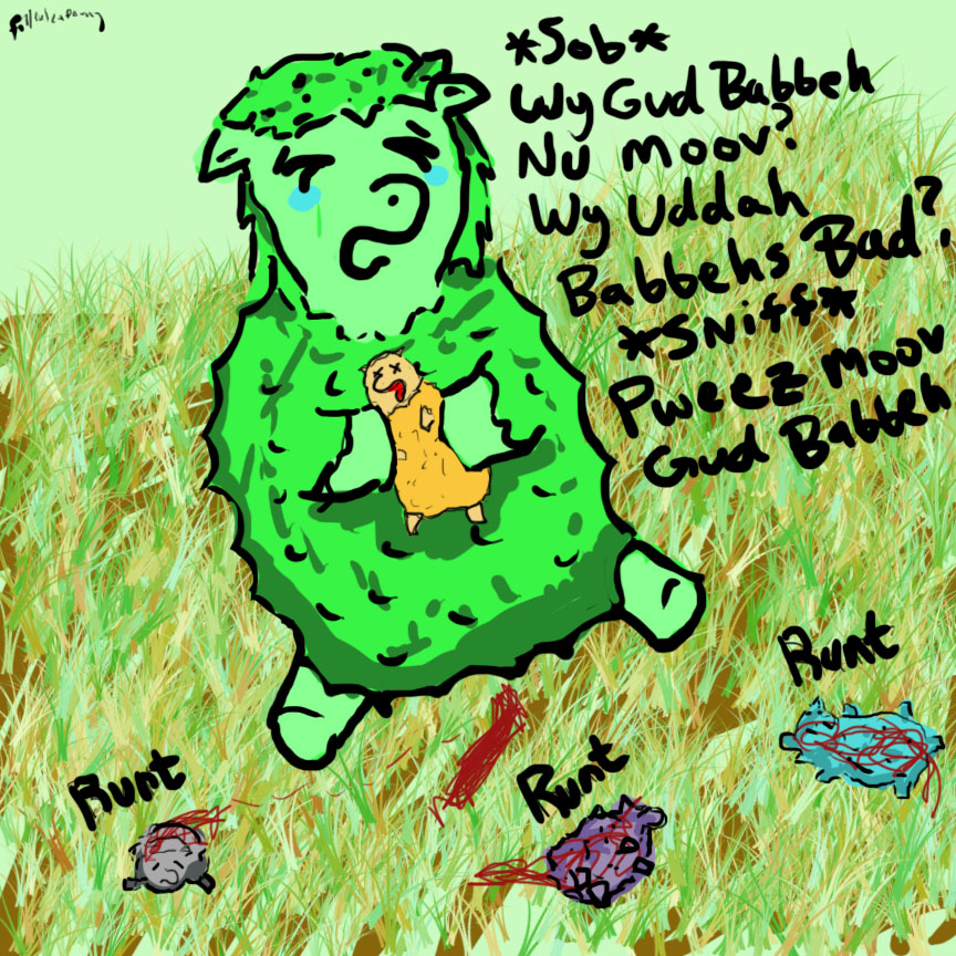 #68247 - grimdark, artist:fillialcacophony, fluffy pony, blood, crying ...