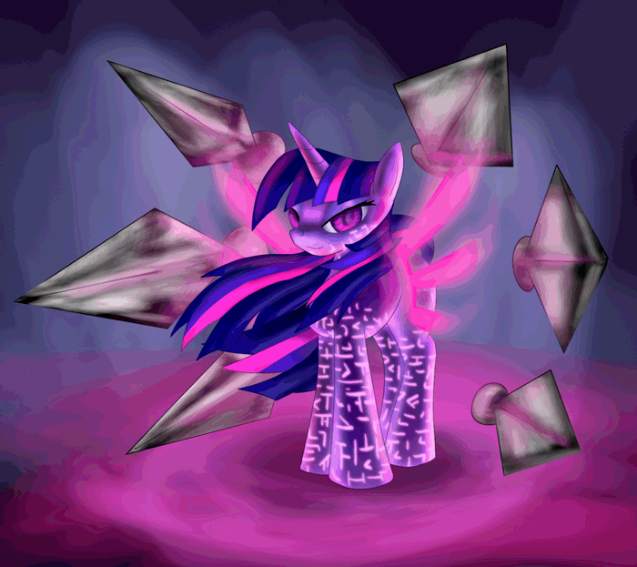 #69876 - safe, artist:zedrin, twilight sparkle, animated, female, runes ...