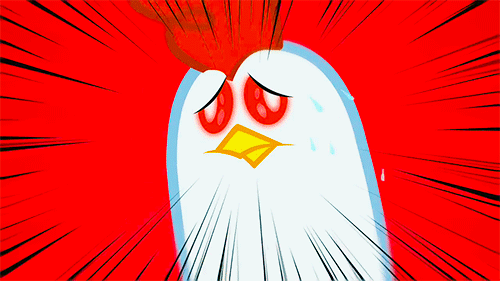 #96979 - safe, screencap, chicken, cockatrice, stare master, animated ...
