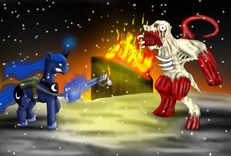 #208187 - grimdark, grotesque, artist:wolf117m, princess luna, alicorn ...