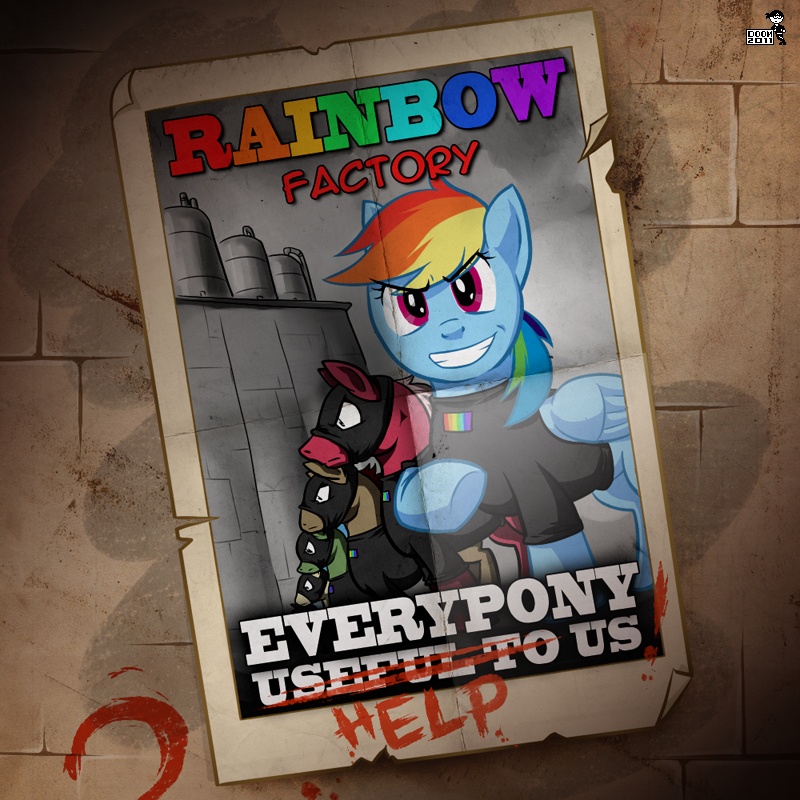#216442 - grimdark, artist:doomy, rainbow dash, fanfic:rainbow factory, g4, poster - Derpibooru