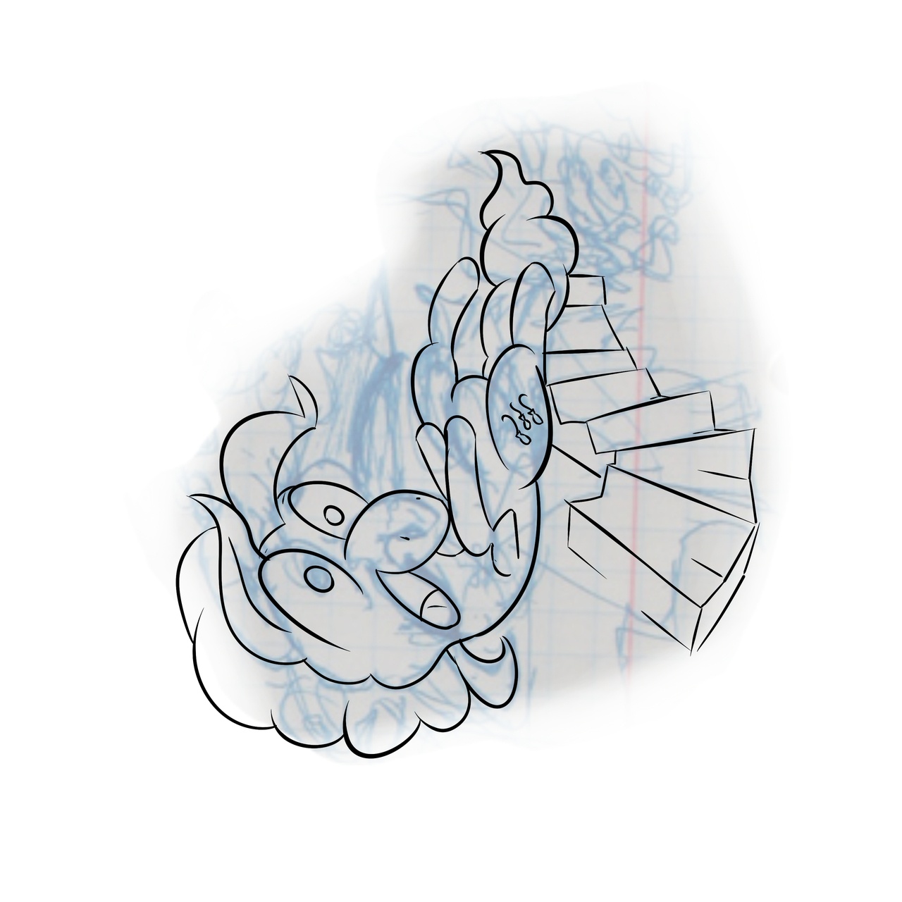 #217771 - safe, artist:michix-papertrash, pinkie pie, sketch, stairs ...