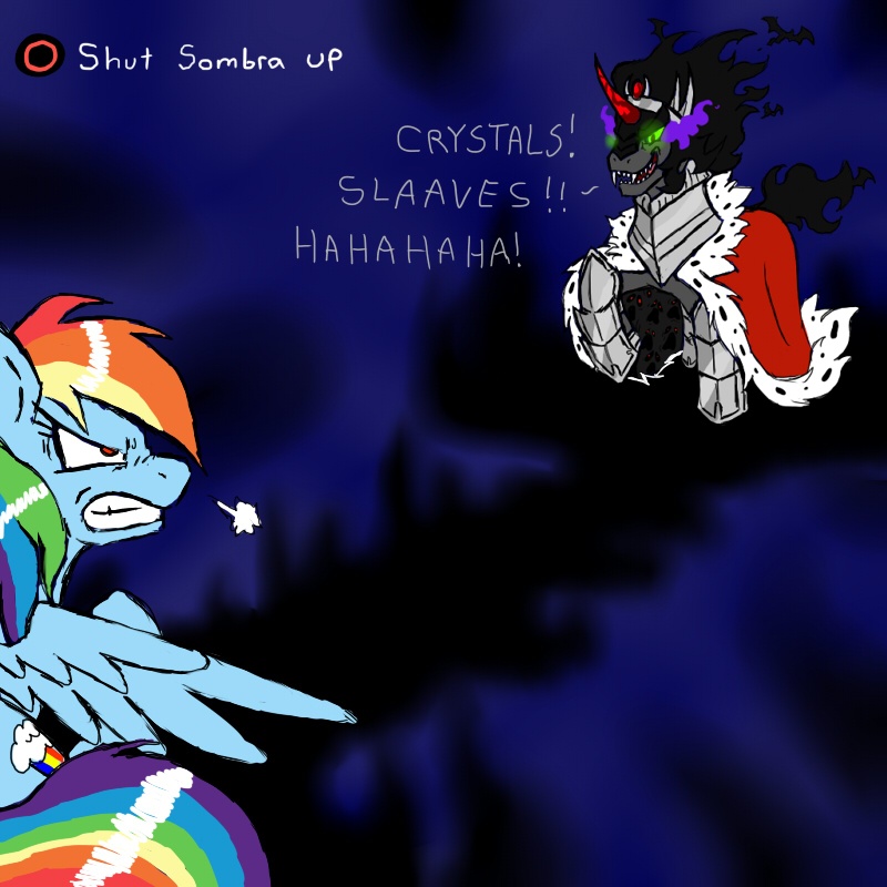 #221575 - safe, artist:ichibangravity, king sombra, rainbow dash, g4 ...