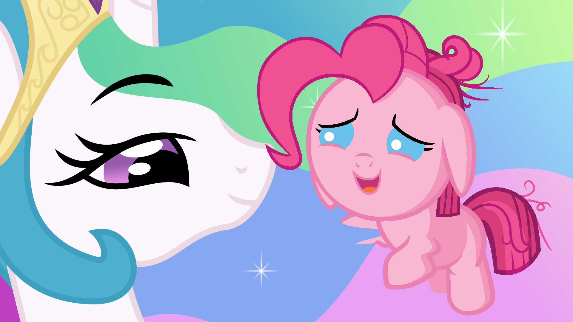 #448575 - safe, artist:beavernator, pinkie pie, princess celestia, pony ...