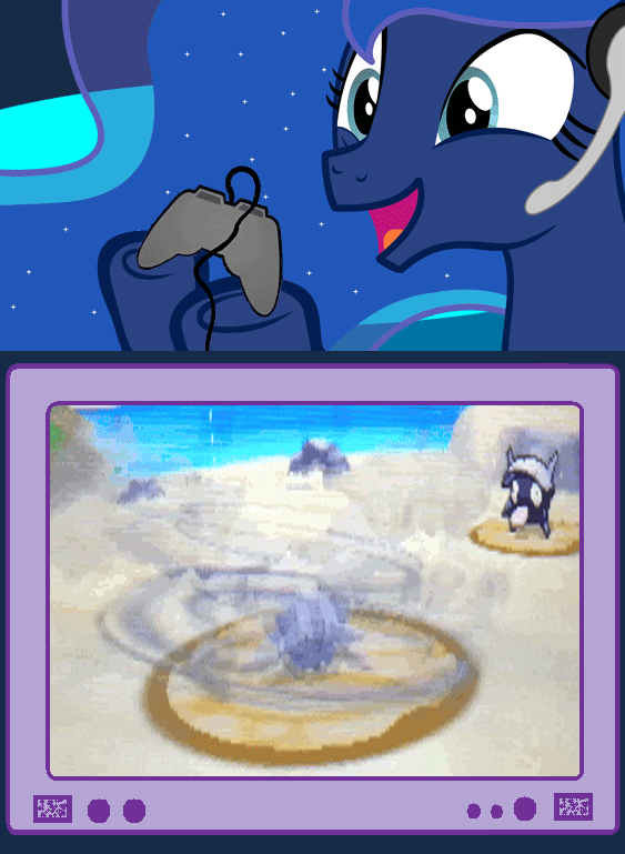 #452016 - safe, princess luna, shellder, steelix, gamer luna, animated ...