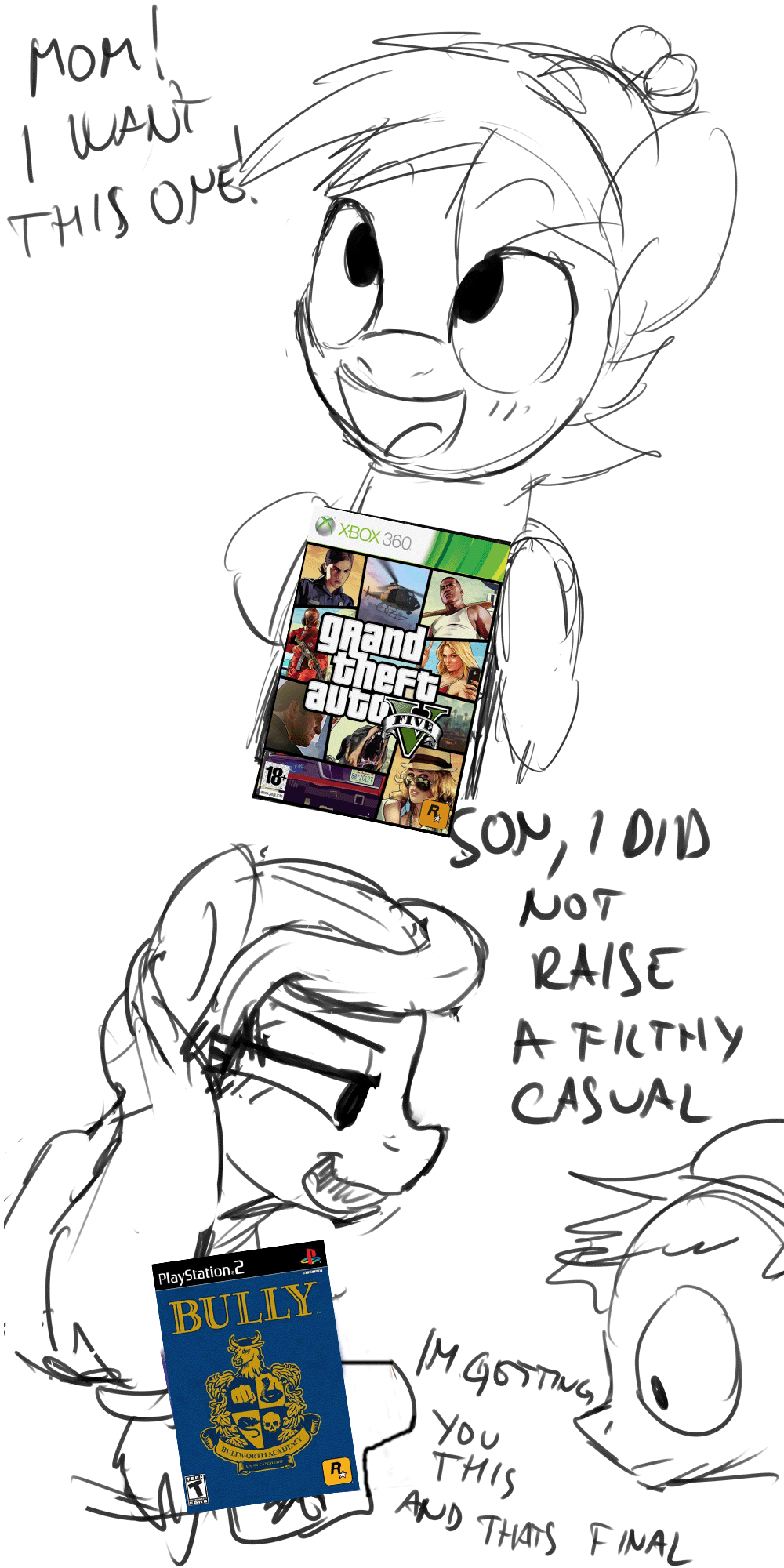 #441121 - safe, button mash, oc, oc:cream heart, bully, bully (video game), filthy casual, gif ...