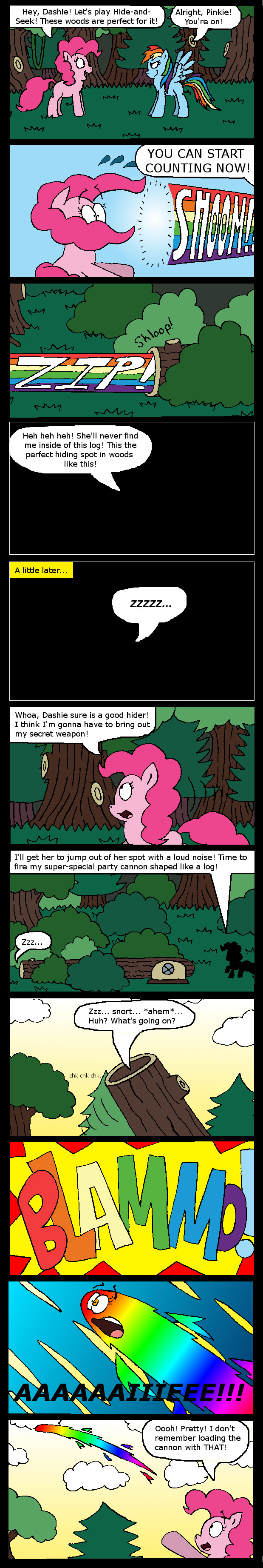 #483590 - safe, artist:chocend, pinkie pie, rainbow dash, comic, log ...