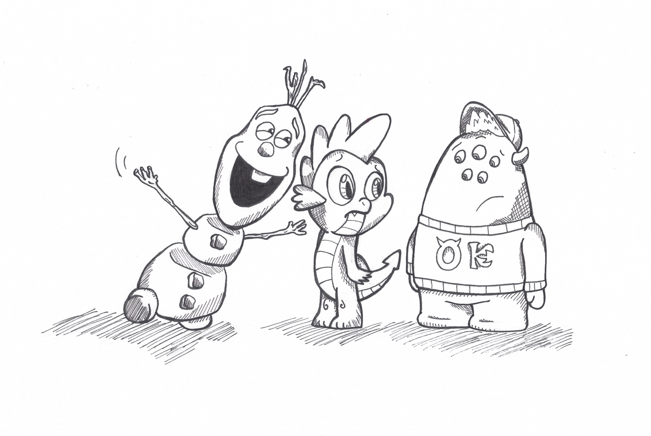 #498371 - safe, artist:cartuneslover16, spike, crossover, frozen (movie ...